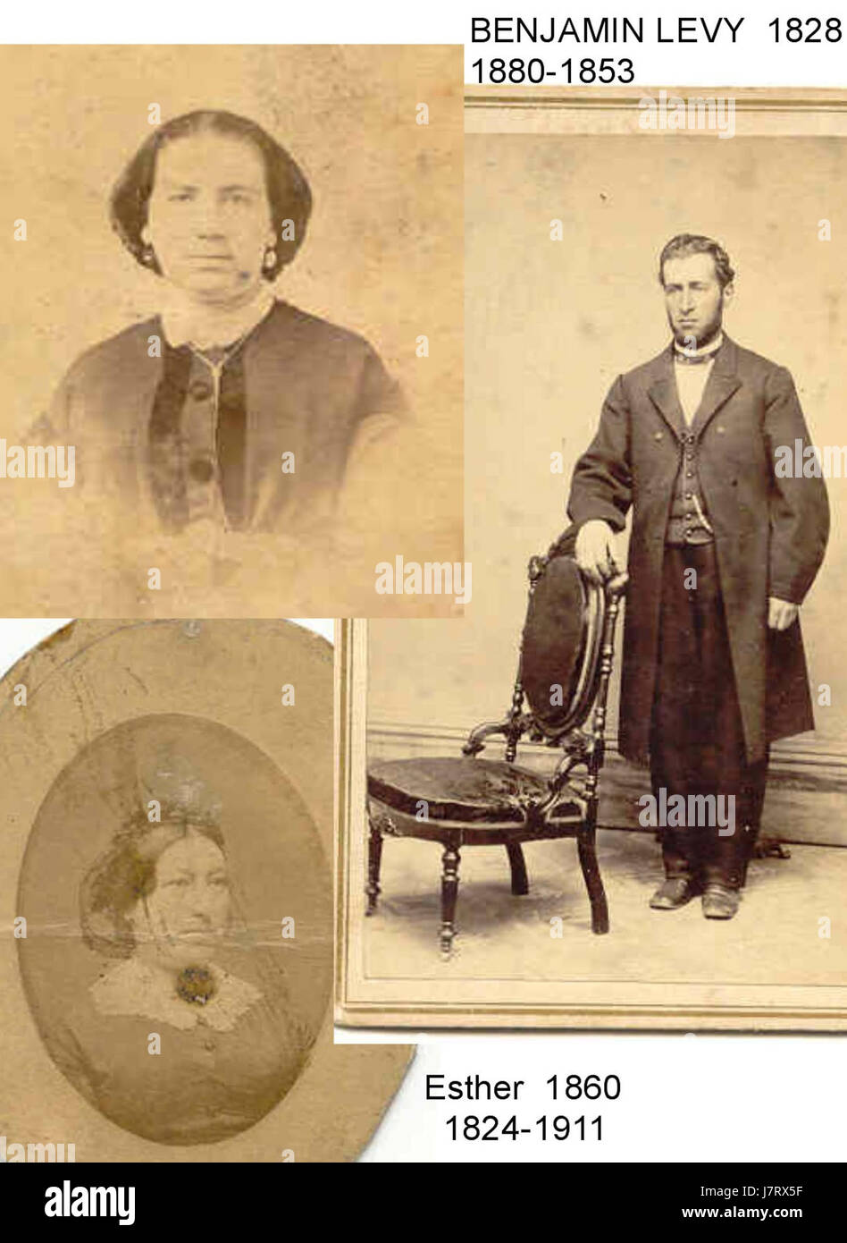 Clockwise from top left Elizabeth Levy, Benjamin Levy, Esther Solomon ...