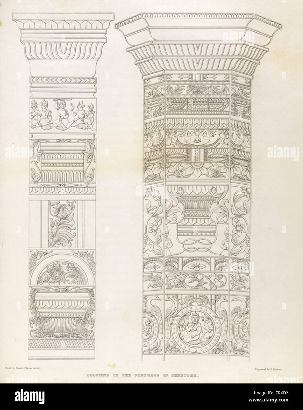 Columns in the fortress of the fort Stock Photo - Alamy