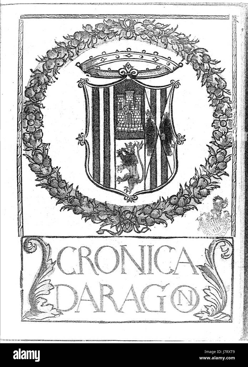 'Cronica d'Aragon portada' refers to a chronicle covering the history ...