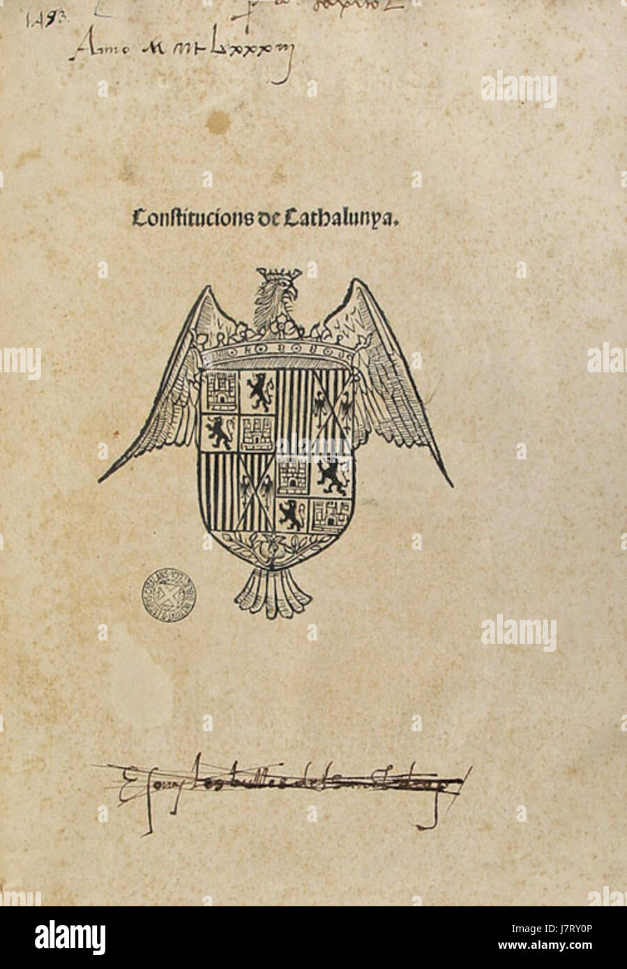 'Compilacio constitucions catalunya 1493' refers to a compilation of ...