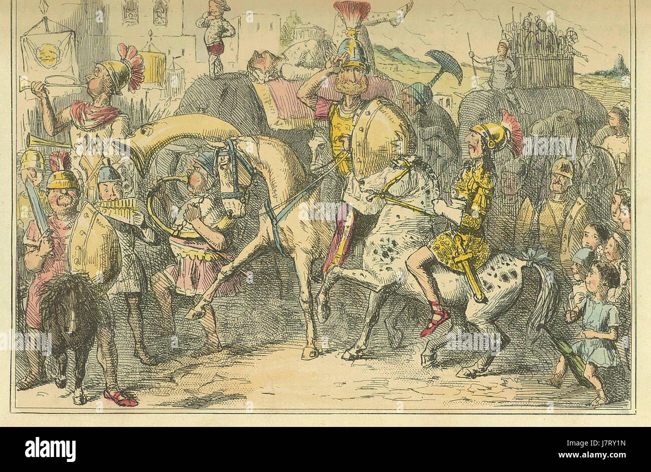 This scene from the 'Comic History of Rome' depicts King Pyrrhus ...