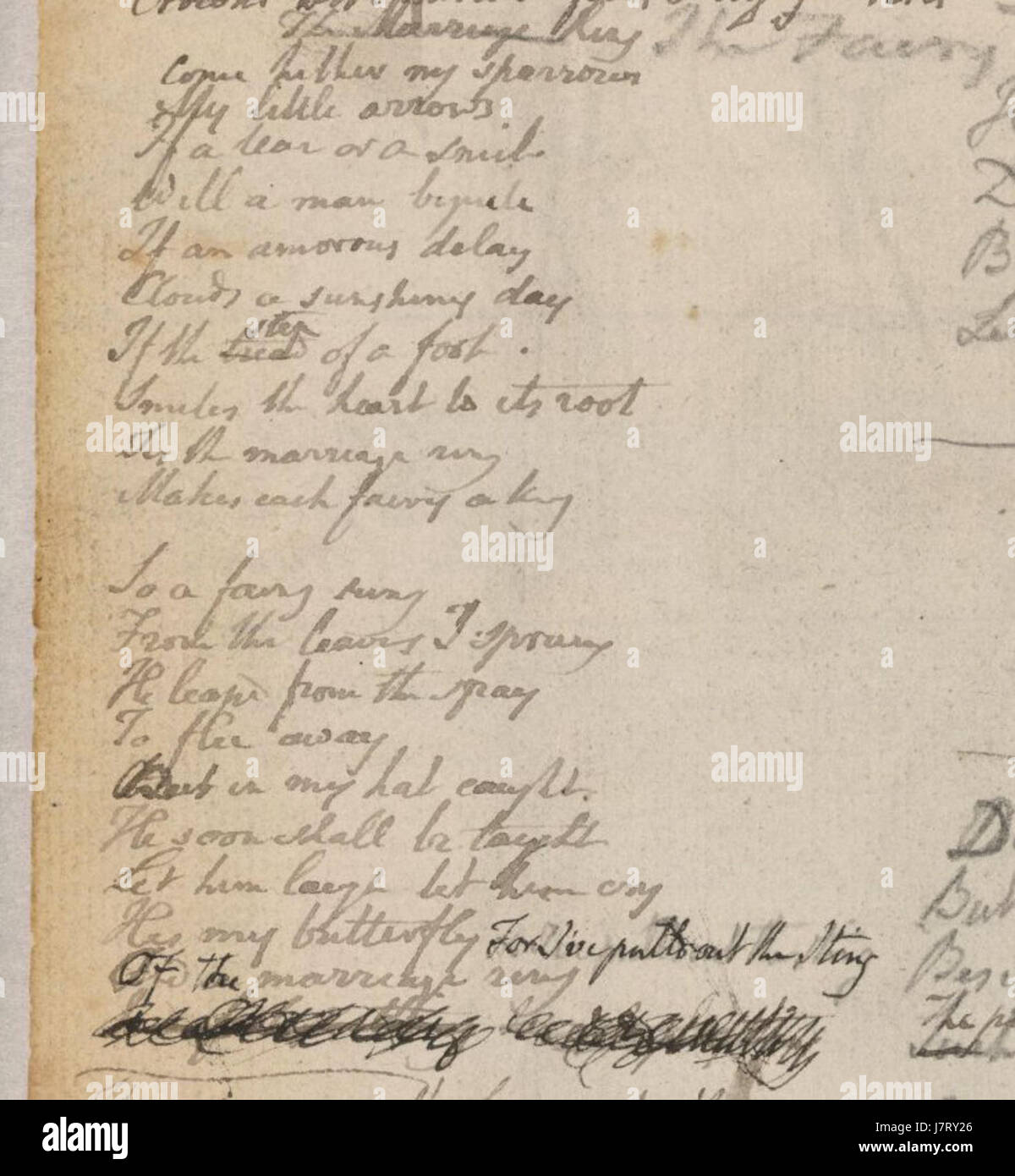 The 'Blake Manuscript Notebook 38: The Fairy' contains sketches and ...