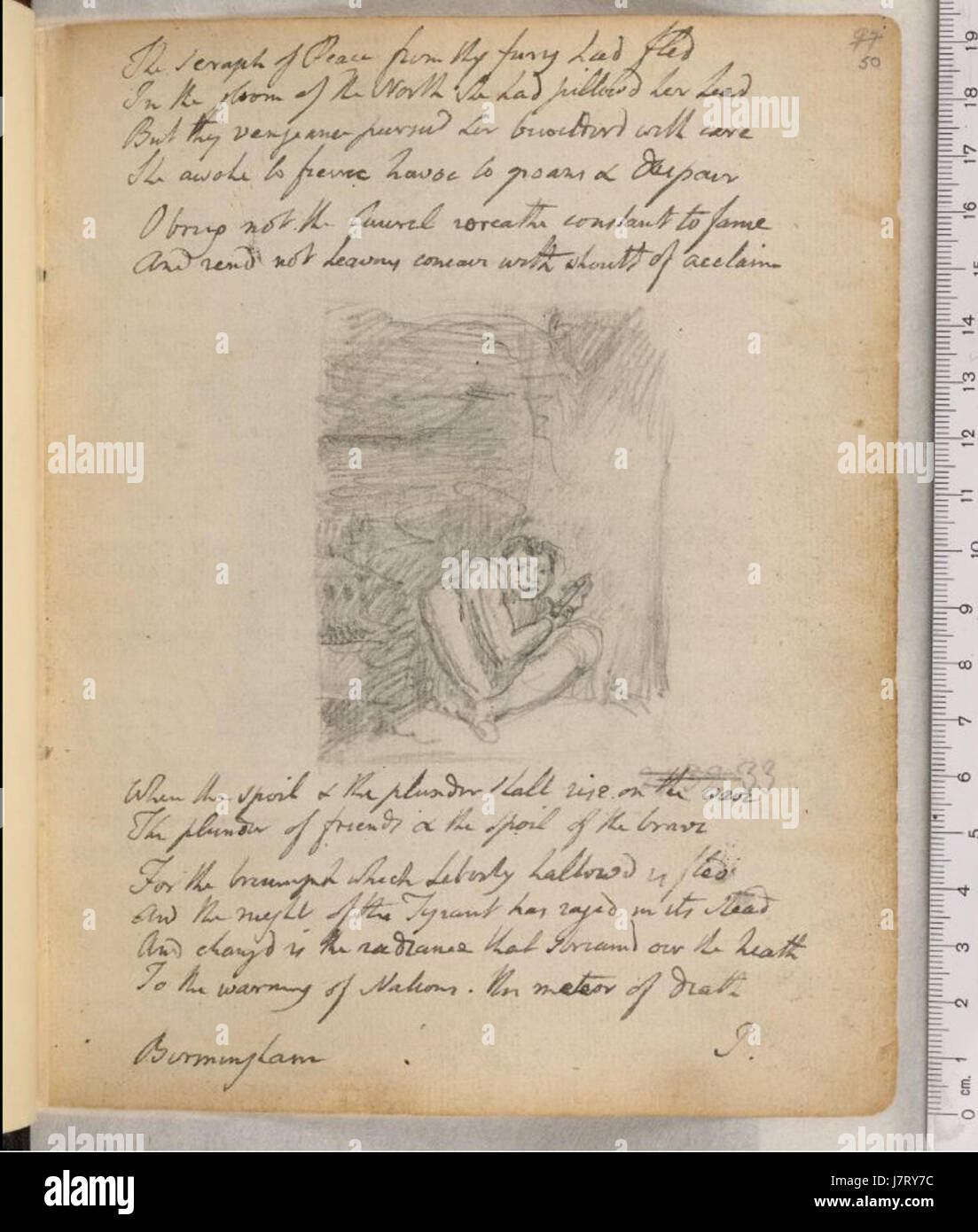 This page from the Blake manuscript features a reversed entry ...