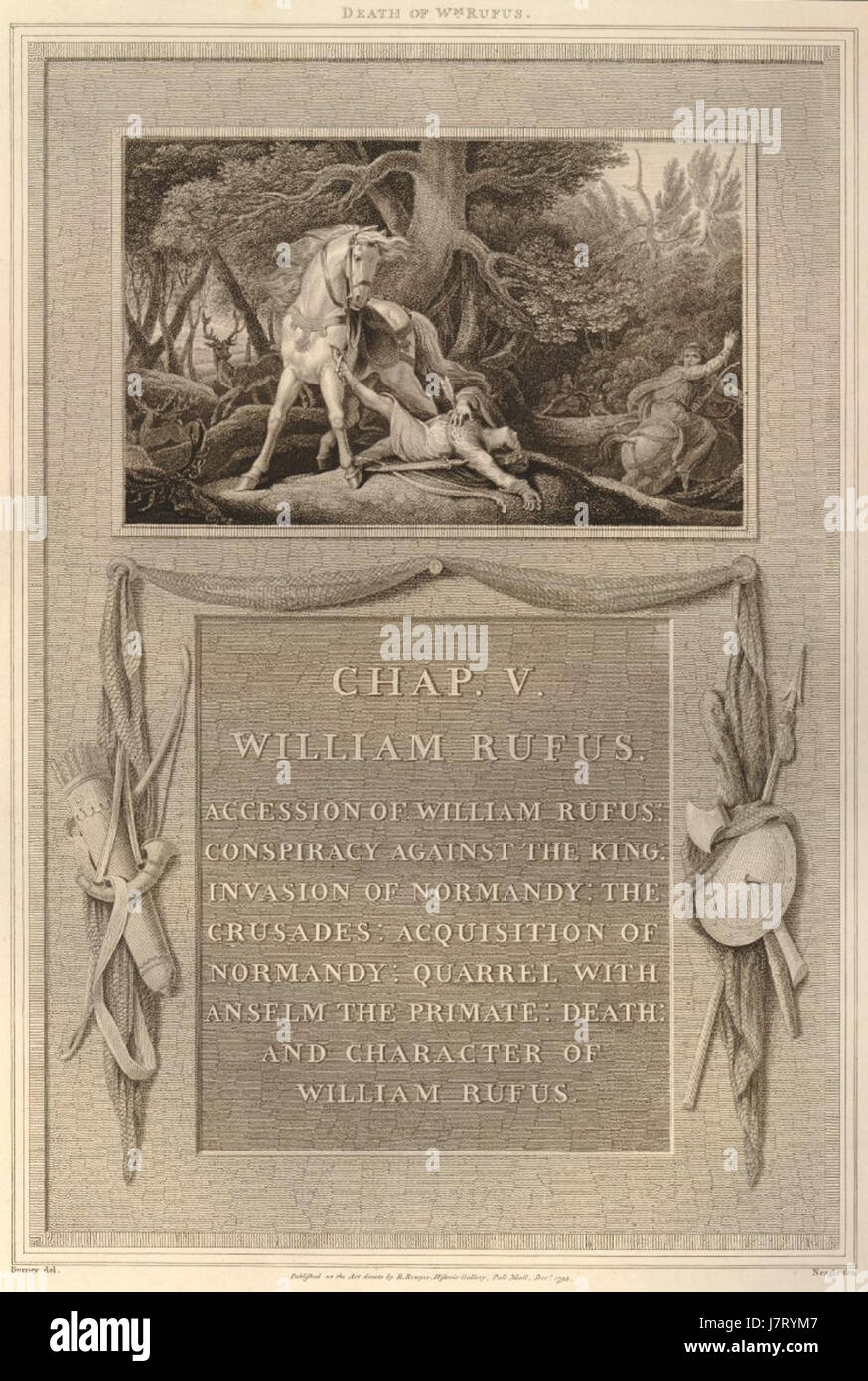 Death of William Rufus from Bowyer's History of England Stock Photo - Alamy