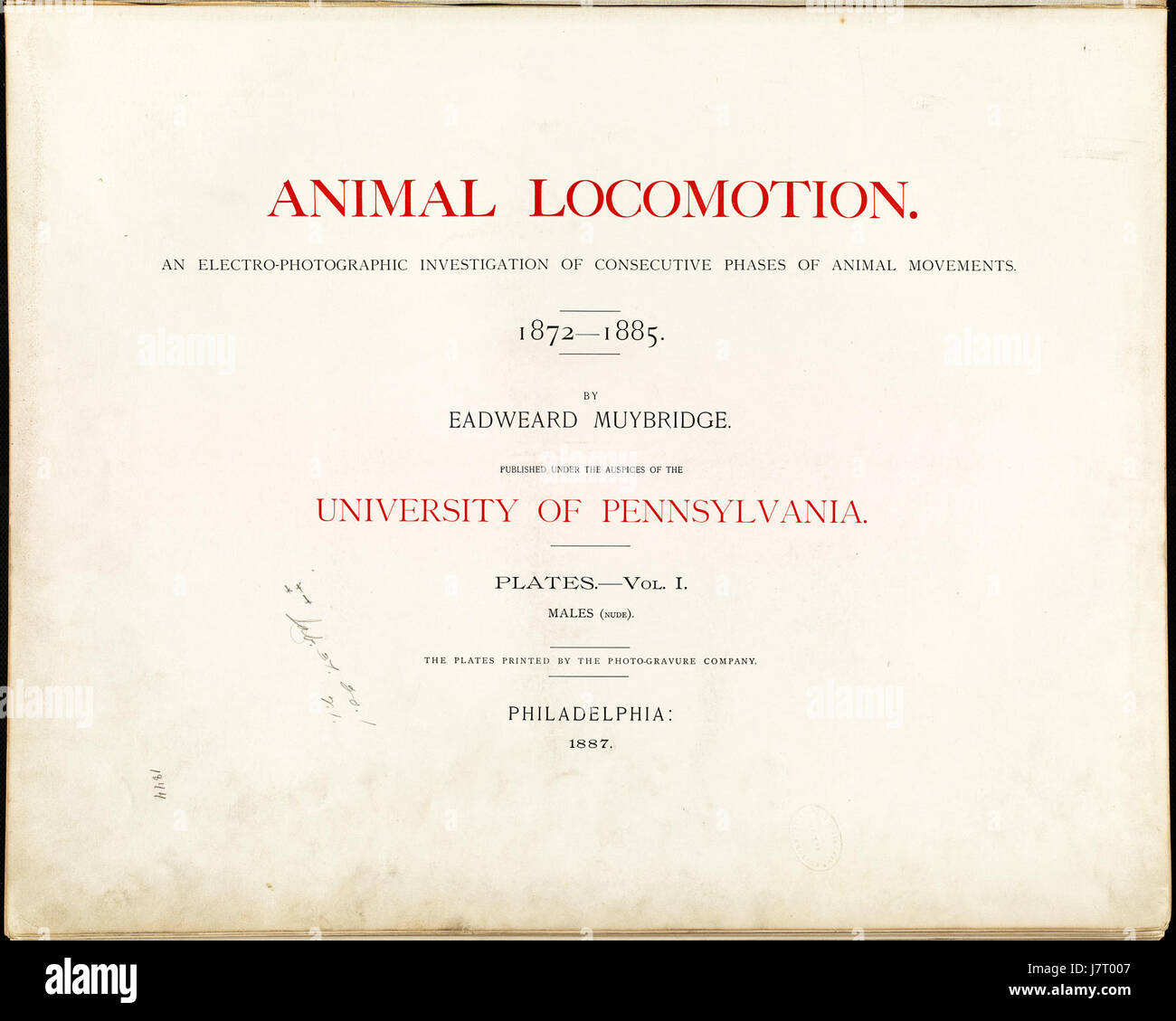 A title page of *Animal Locomotion I*, a book featuring scientific ...
