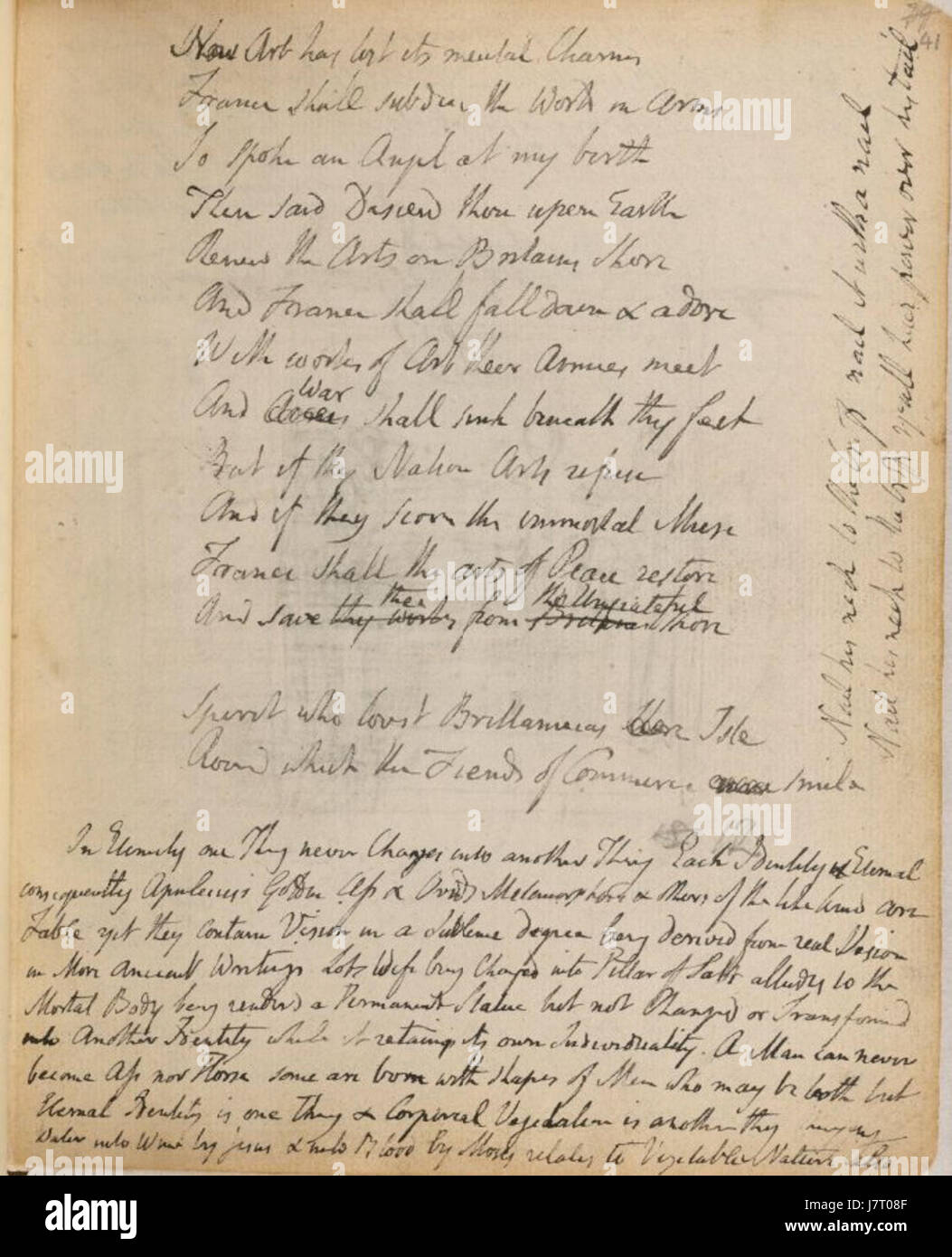 A page from William Blake's manuscript notebook, featuring his original ...