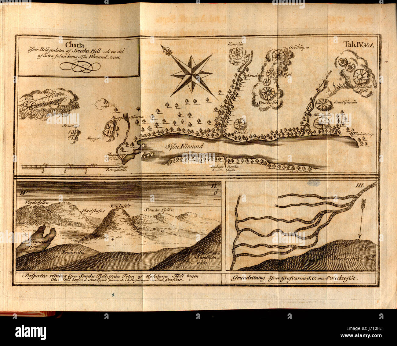 Daniel Tilas 1741 Charta Svucku Fjell Stock Photo - Alamy