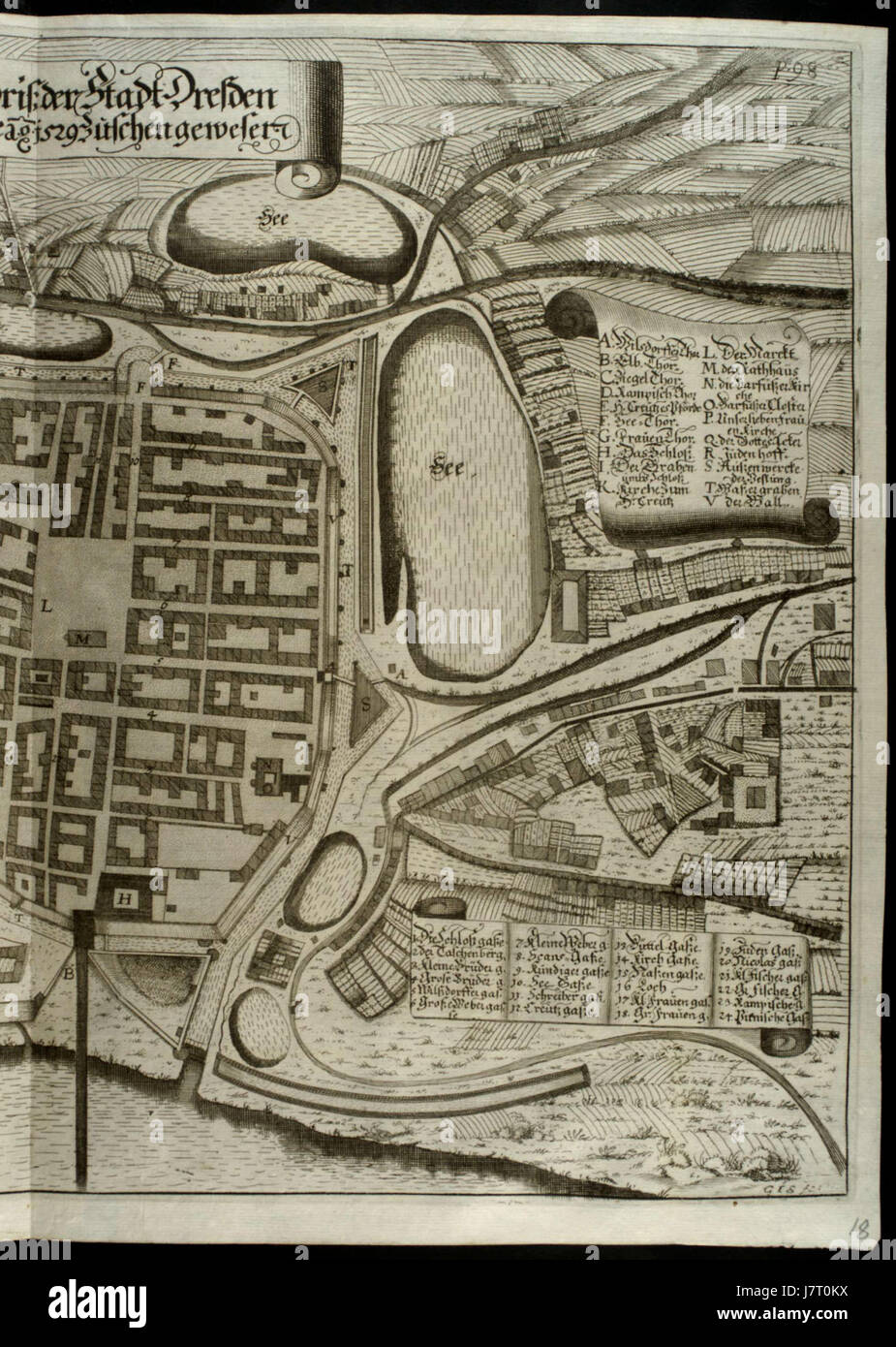 This is a historical map of the city of Dresden created by Anton Weck ...