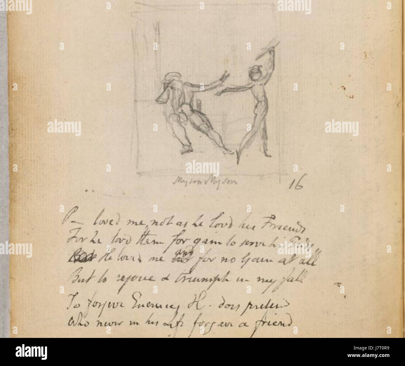 The Blake Manuscript Notebook from 1808 contains poems and sketches by ...