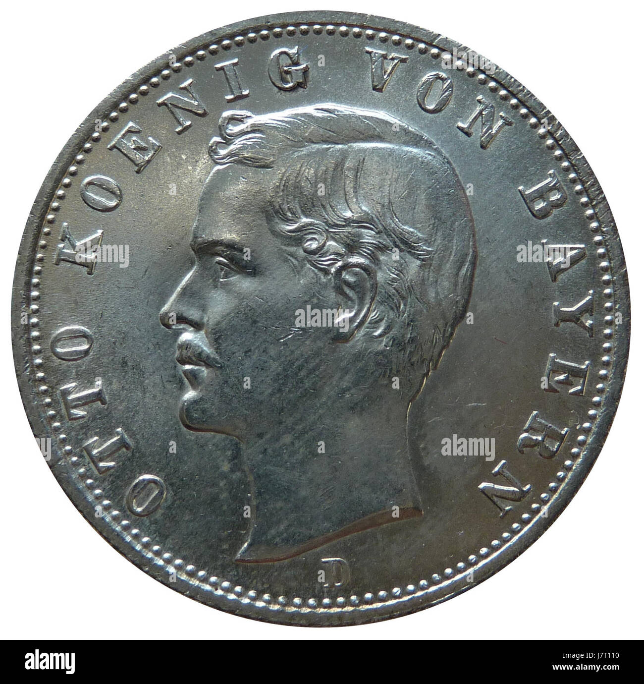 The *2 Mark Bayern Otto* coin was issued in the Kingdom of Bavaria ...