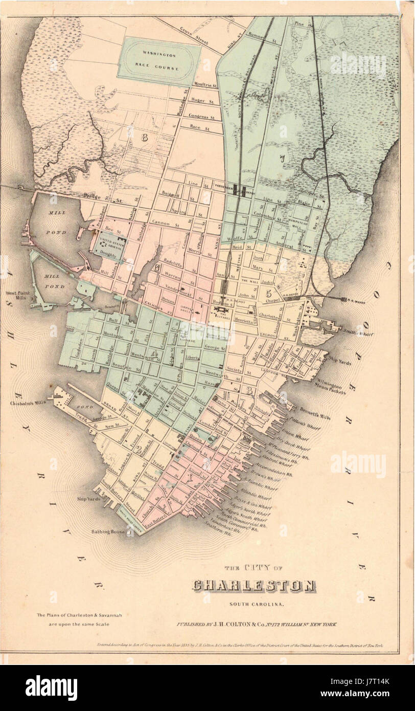 Old map of charleston hi-res stock photography and images - Alamy