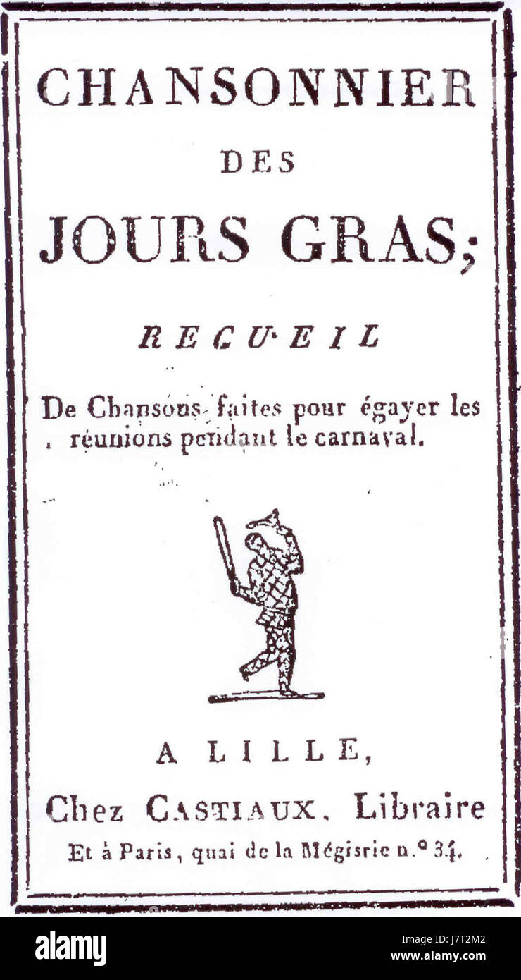 Chansonnier des Jours Gras Stock Photo - Alamy