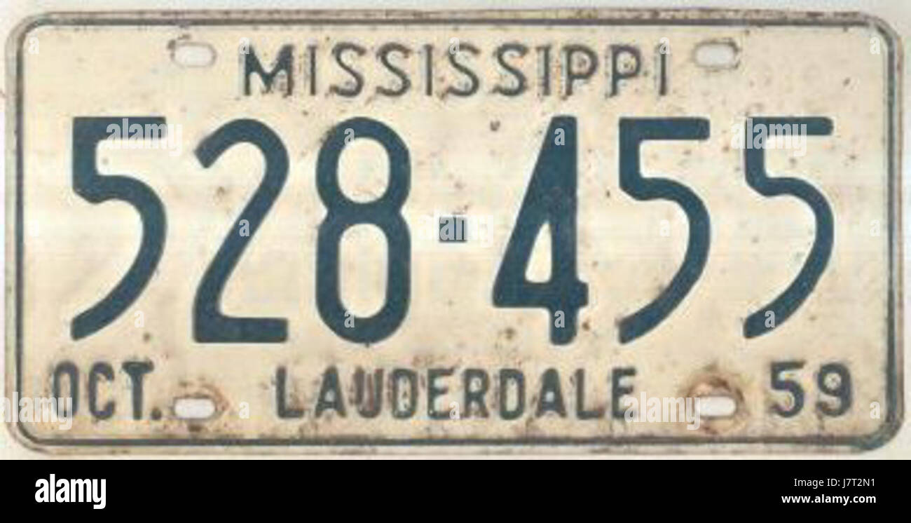 The 1959 Mississippi license plate represents a historical example of U ...