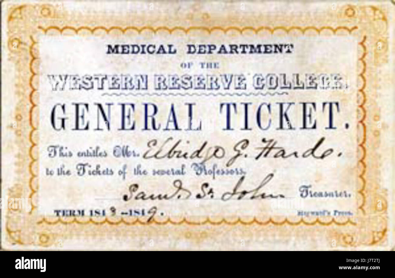 An 1884 CaseMed admissions ticket, likely issued for entry to a medical ...