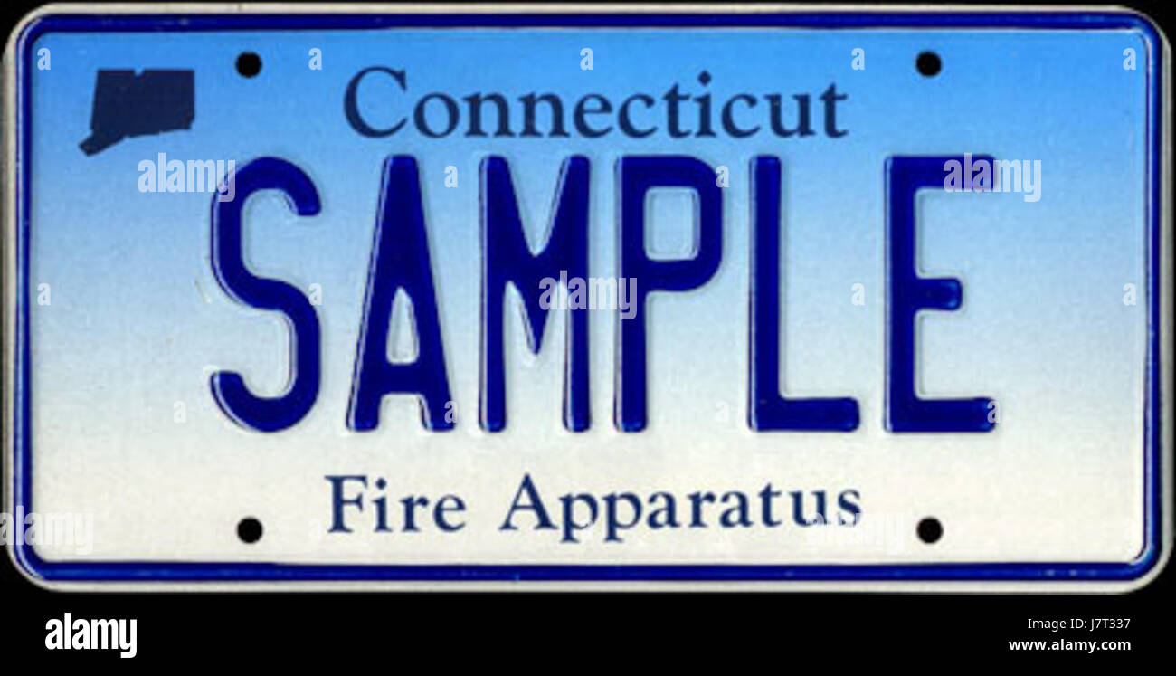 A 2001 sample license plate from Connecticut, possibly showcasing a ...