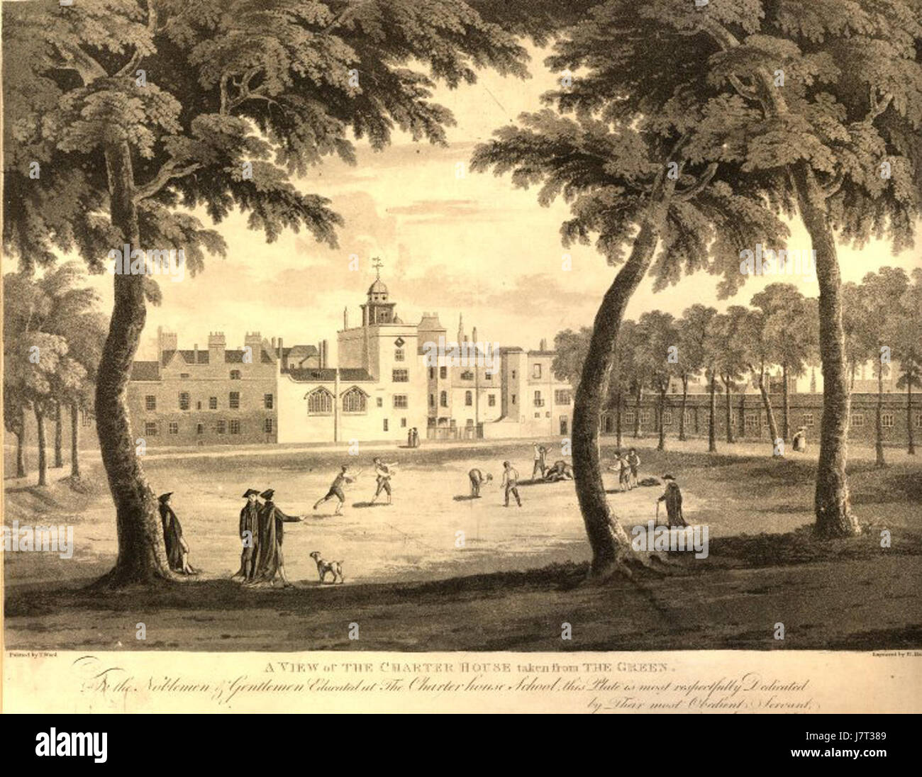 A View of the Charter House Taken from the Green 1813 Stock Photo - Alamy