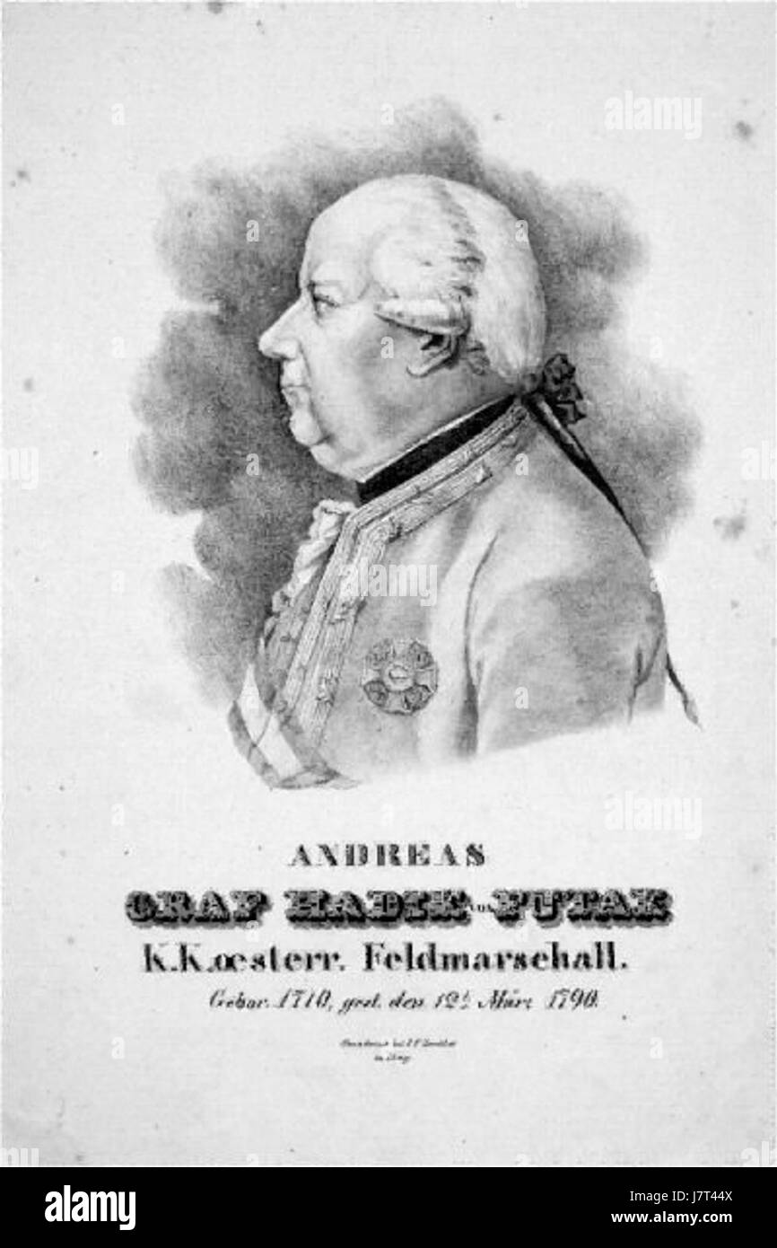 This lithograph depicts Andreas Hadik, an important figure in Hungarian ...