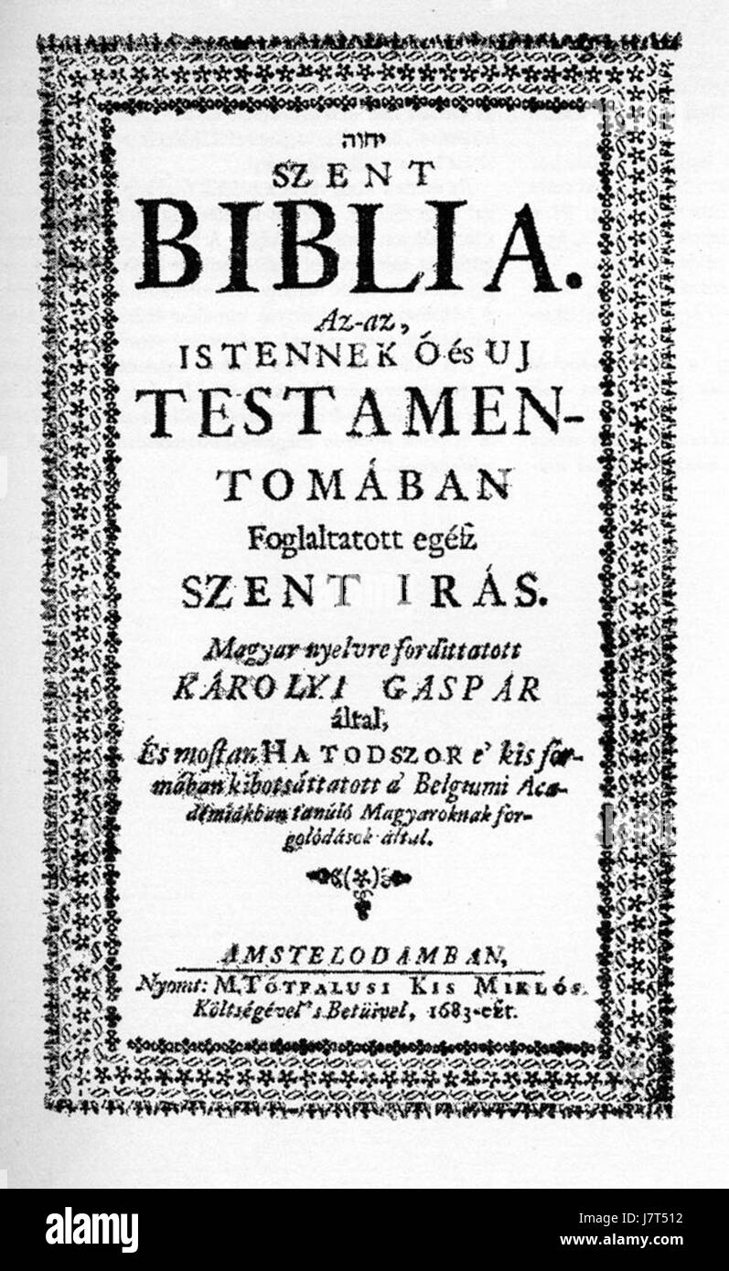 Bible title page 1683 Stock Photo - Alamy