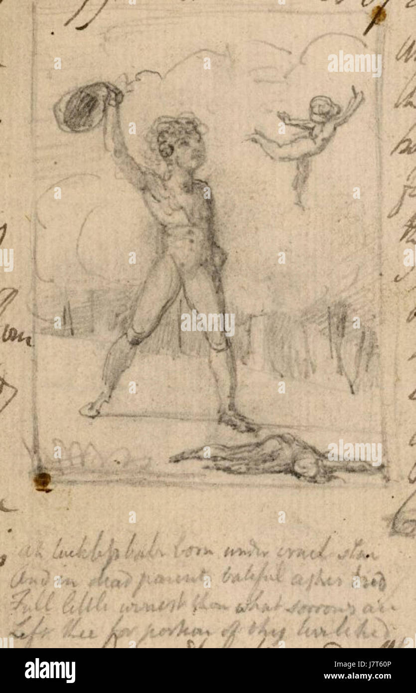 The Blake manuscript notebook page 019 features a central emblem ...