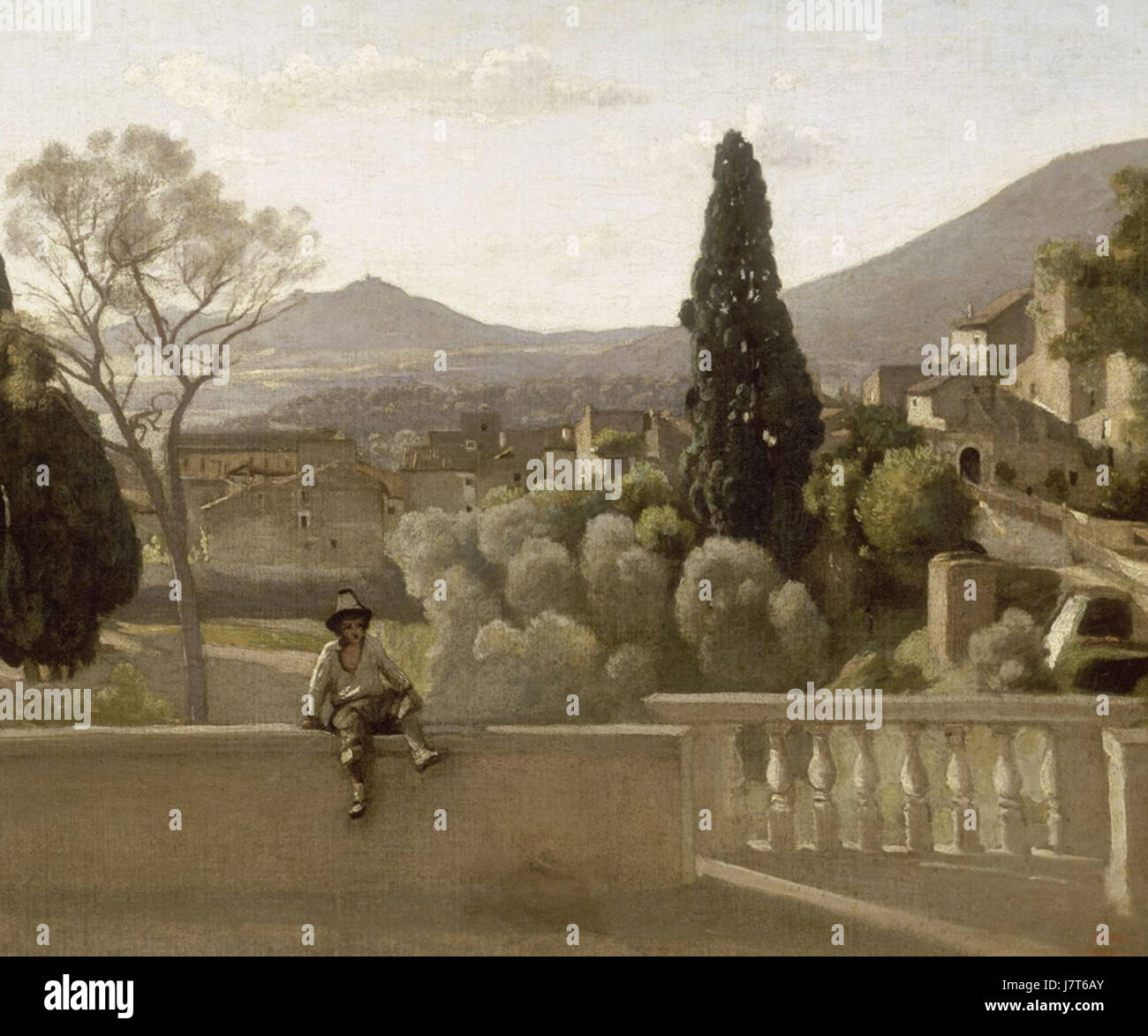 This painting by Camille Corot depicts the gardens of the Villa d'Este ...