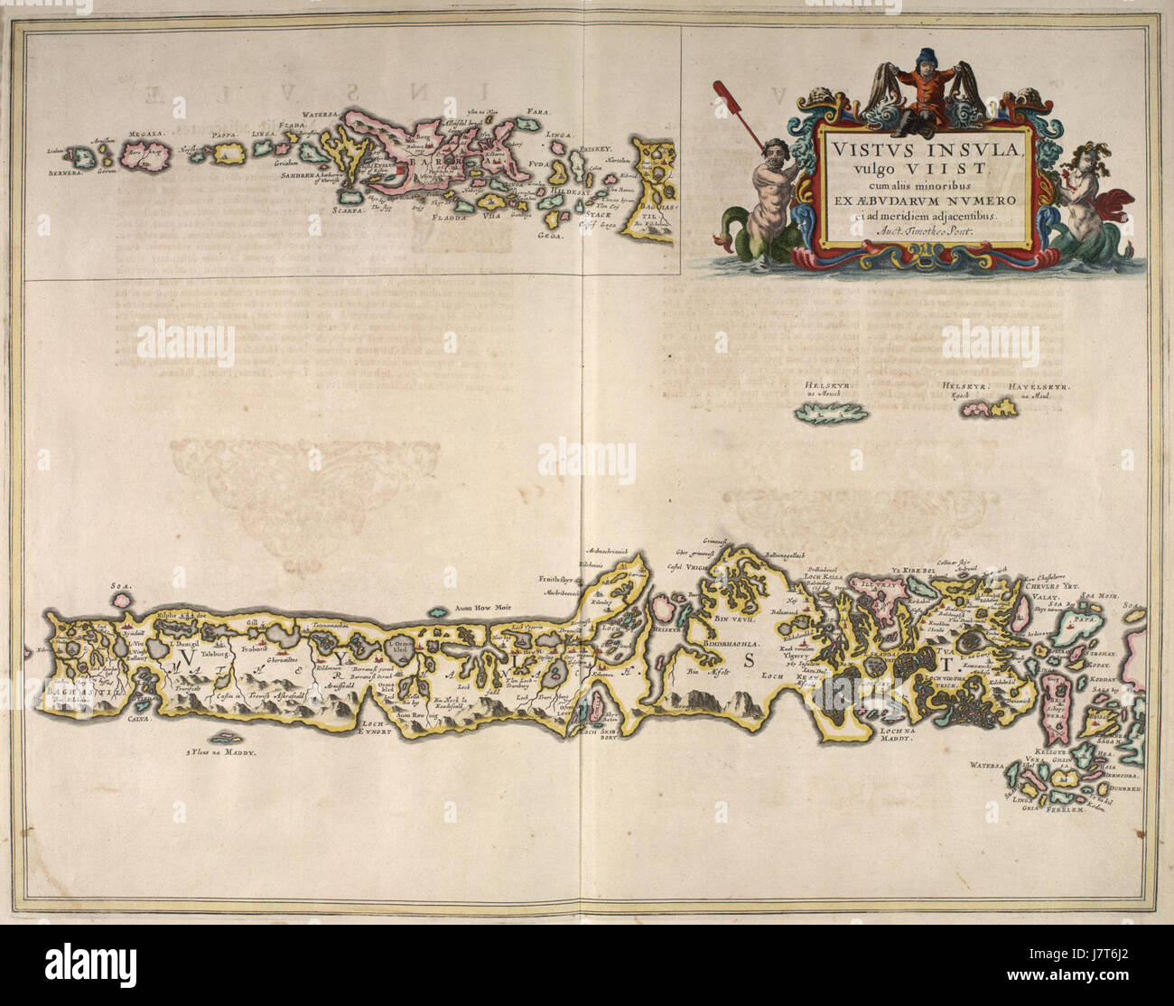 Blaeu Atlas of Scotland 1654 VISTVS INSVLA The Uists and Barra Stock ...