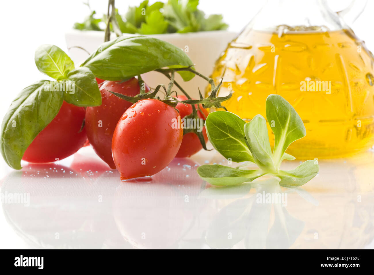 food aliment isolated raw olive oil preparation parsley lettuce ...