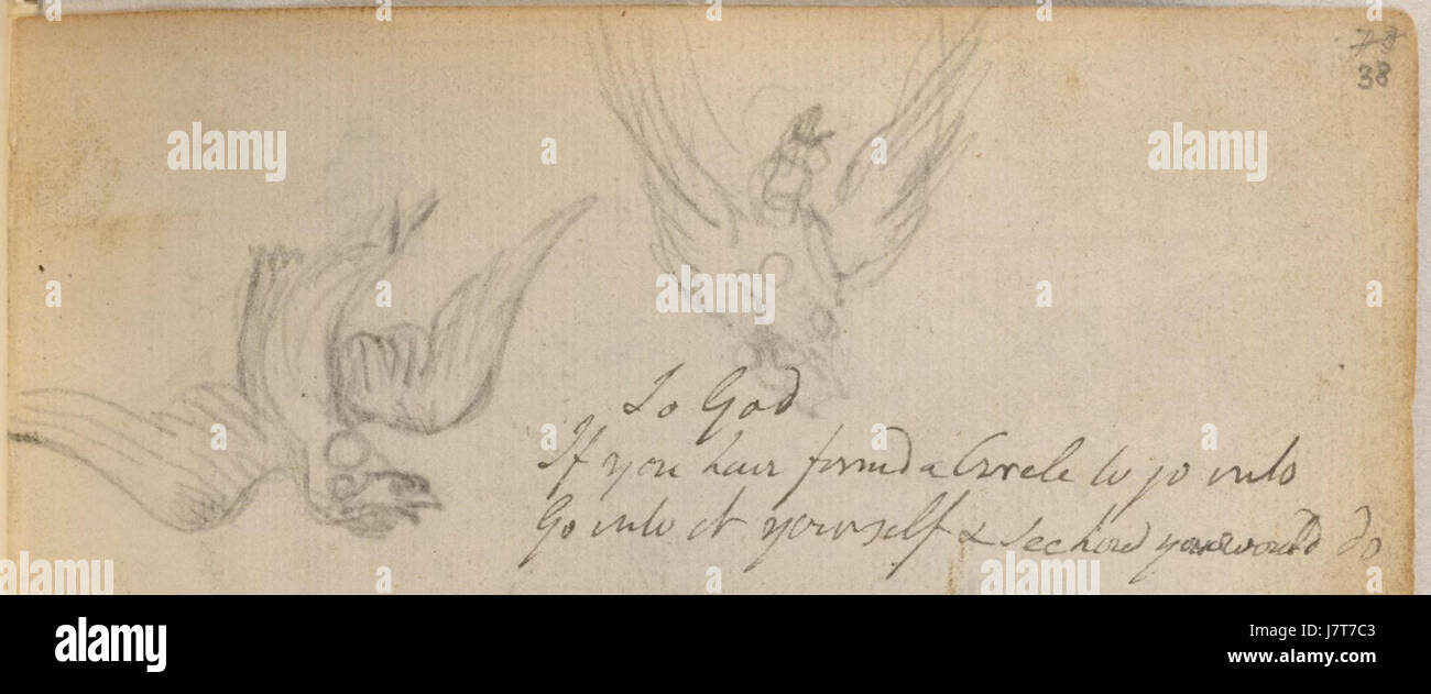 A page from William Blake's manuscript notebook from 1808, titled 'To ...
