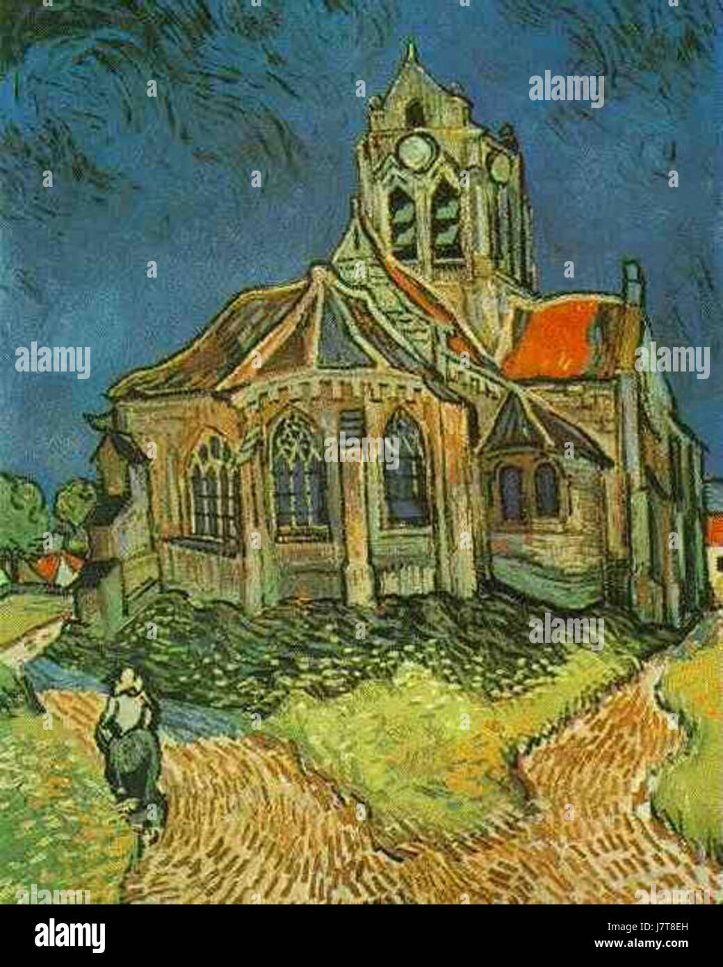 This painting by Vincent van Gogh, titled 'Chiesa,' depicts a church ...
