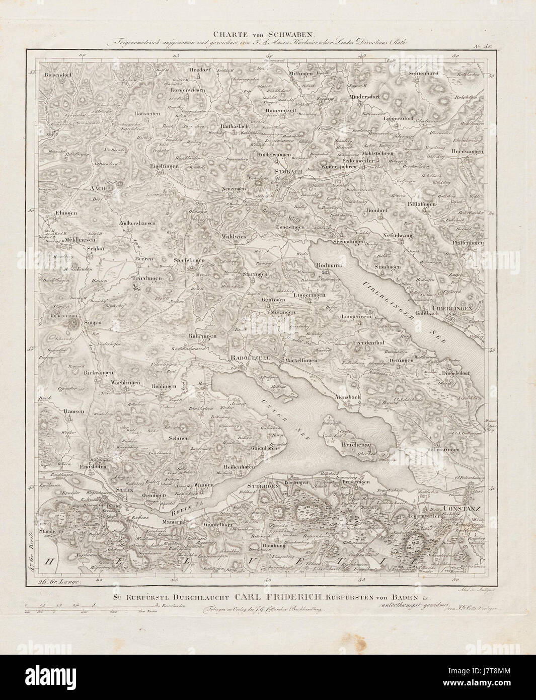 This map, 'Charte von Schwaben Tafel 40,' shows the region of ...