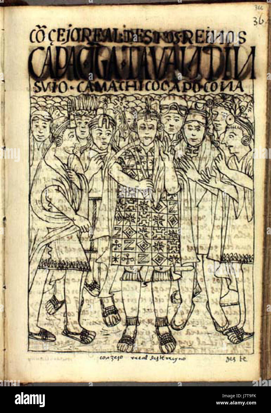 A depiction of the Inca Council, illustrating the governance system of ...