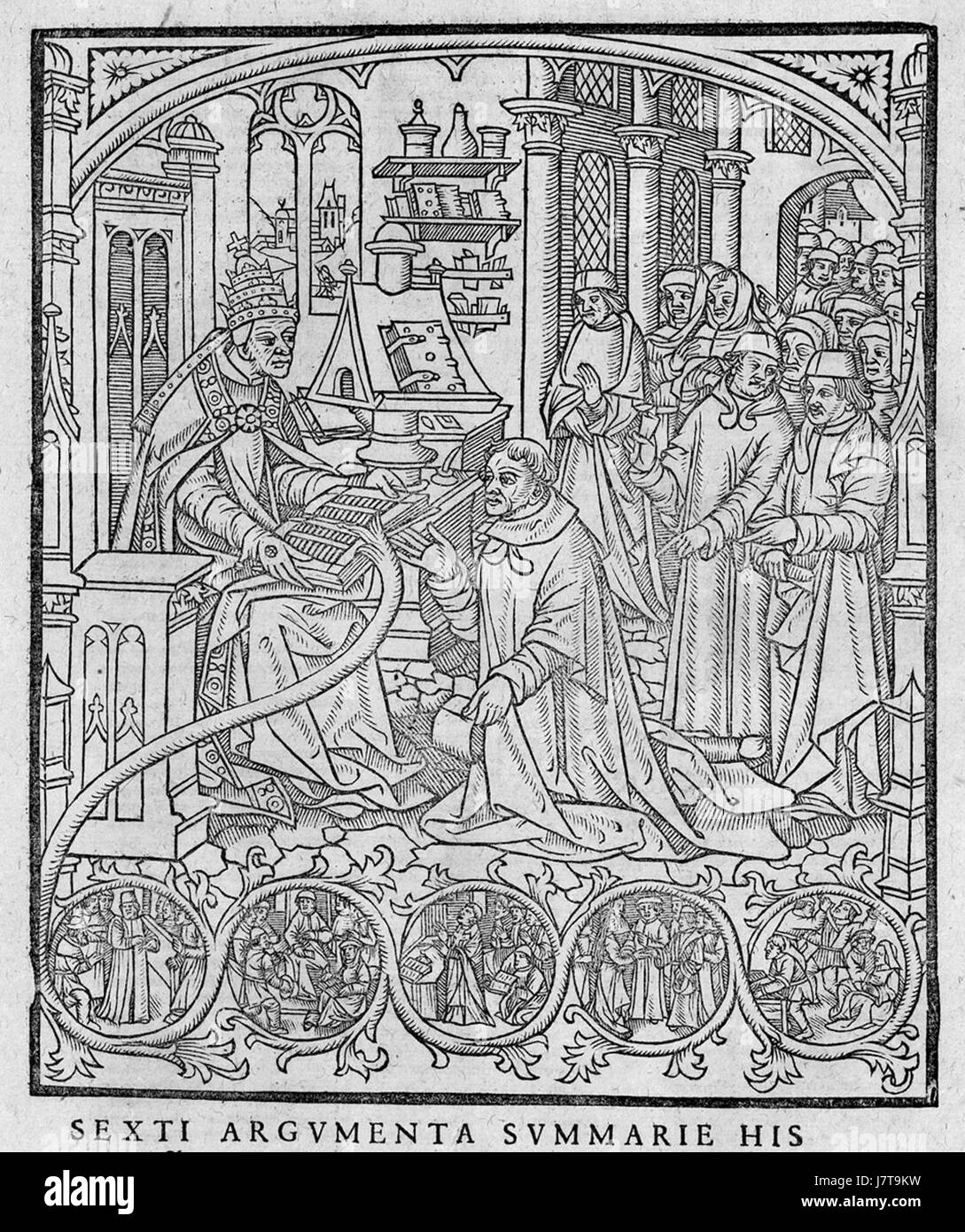 Corpus Iuris Canonici woodcut Stock Photo - Alamy