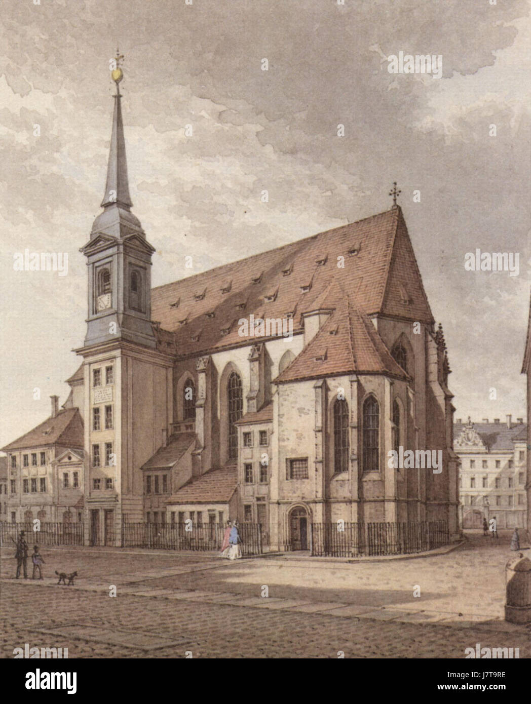A 1850 illustration of the Sophienkirche, a historic church located in ...