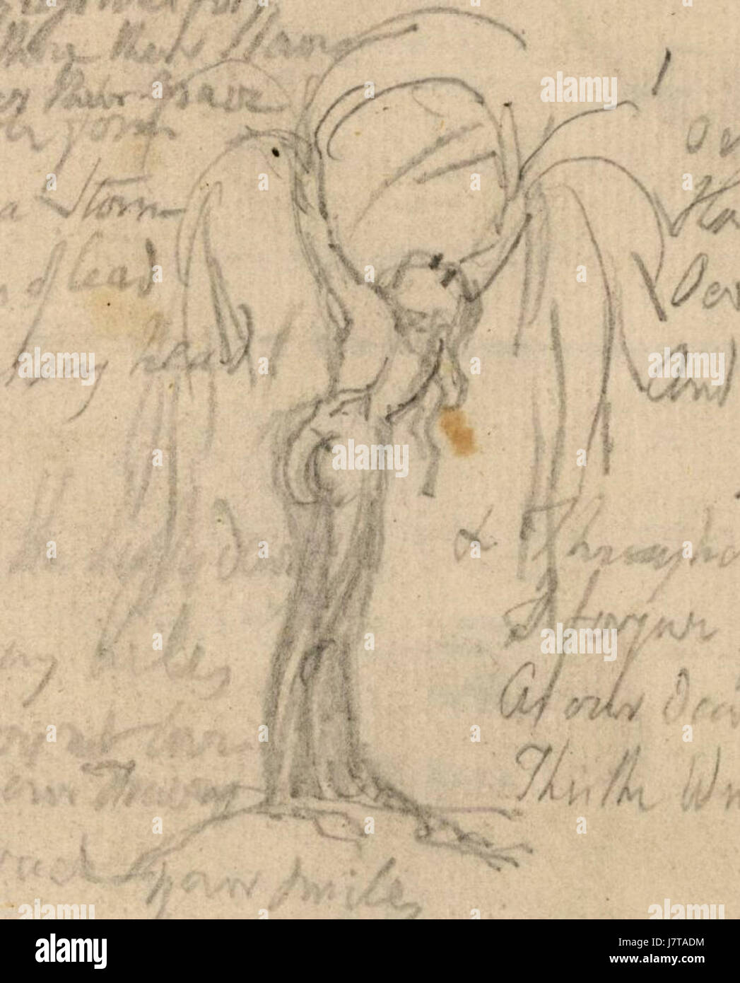 The 'Blake manuscript Notebook' contains pages of notes and sketches by ...