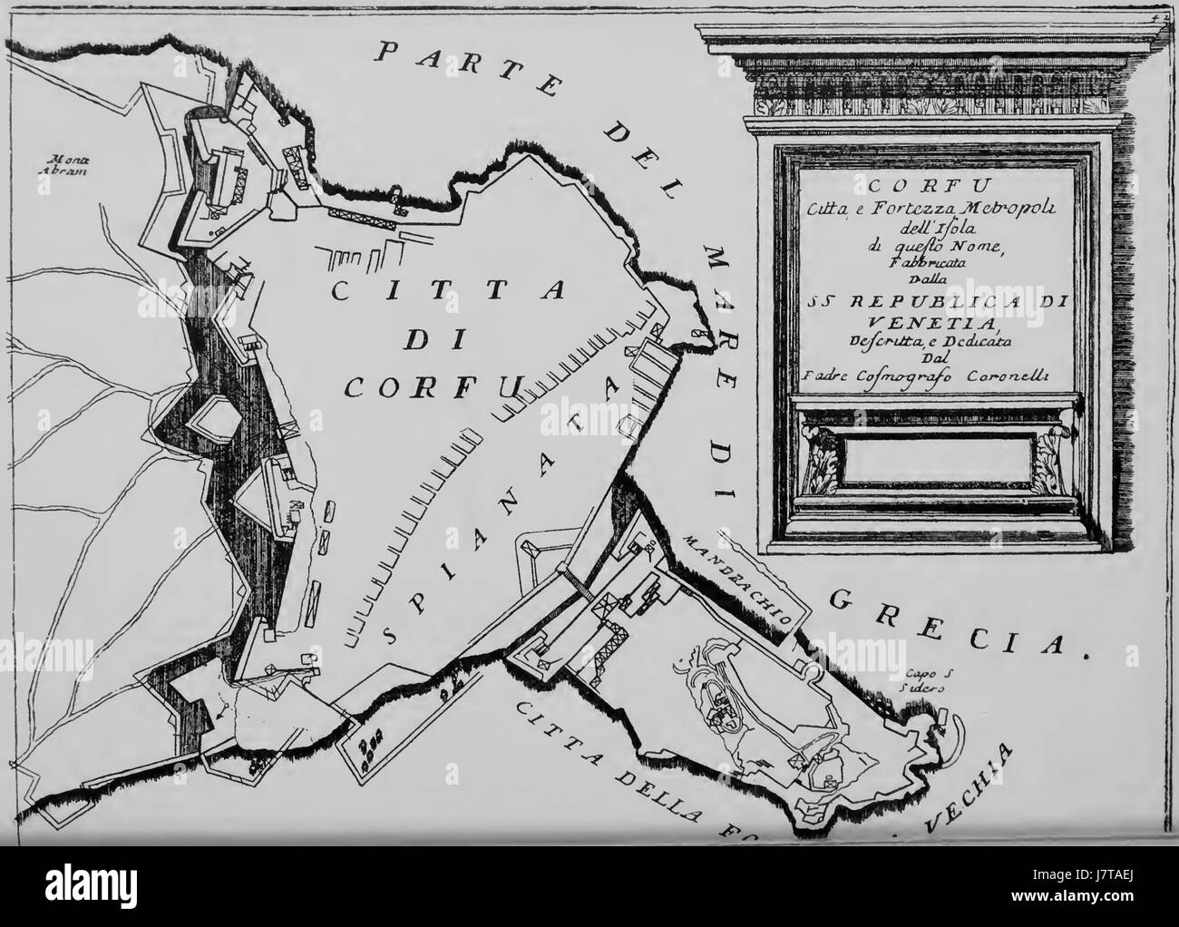 Old map of corfu Black and White Stock Photos & Images - Alamy