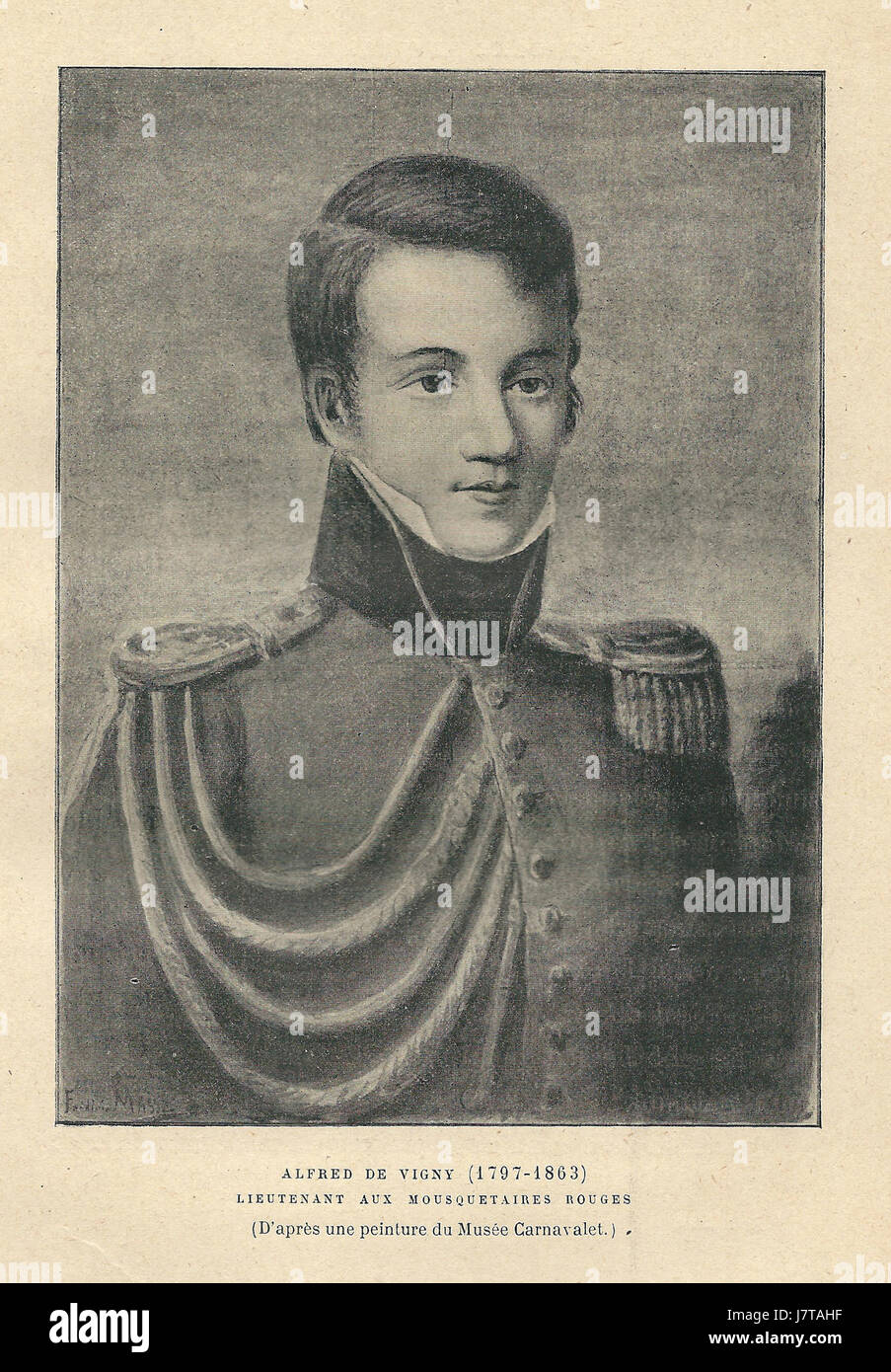 This portrait of Alfred de Vigny, portrayed as a lieutenant of the ...