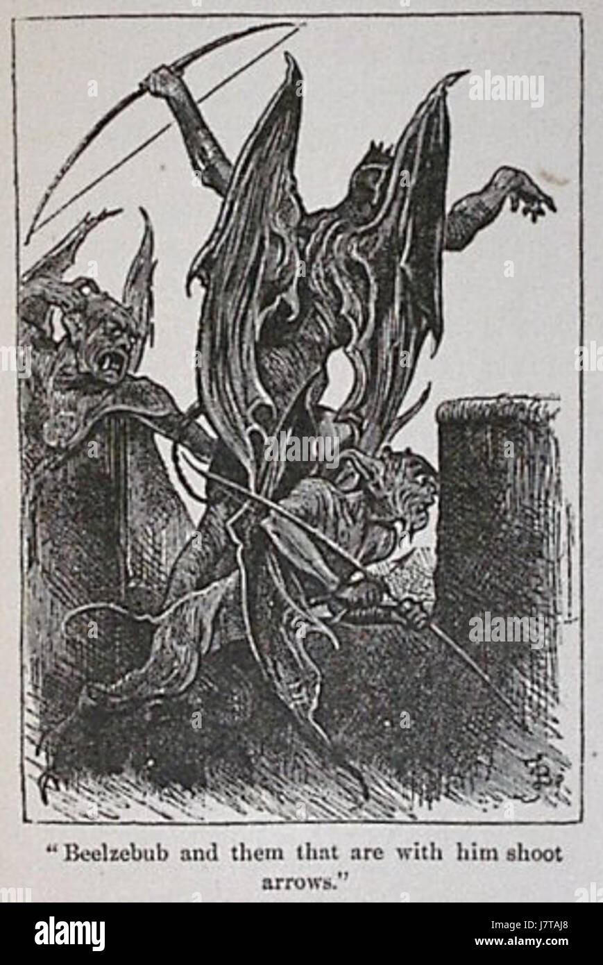This artistic representation of Beelzebub and his followers depicts ...