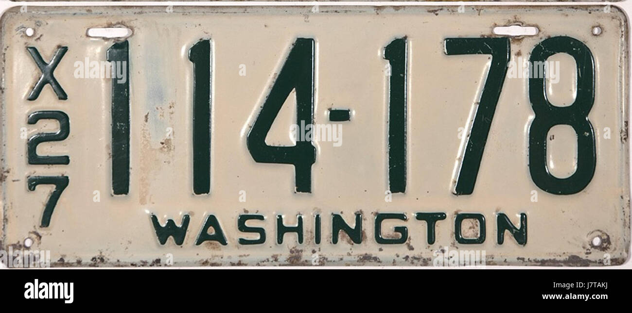 The 1927 Washington license plate is a historical artifact representing ...