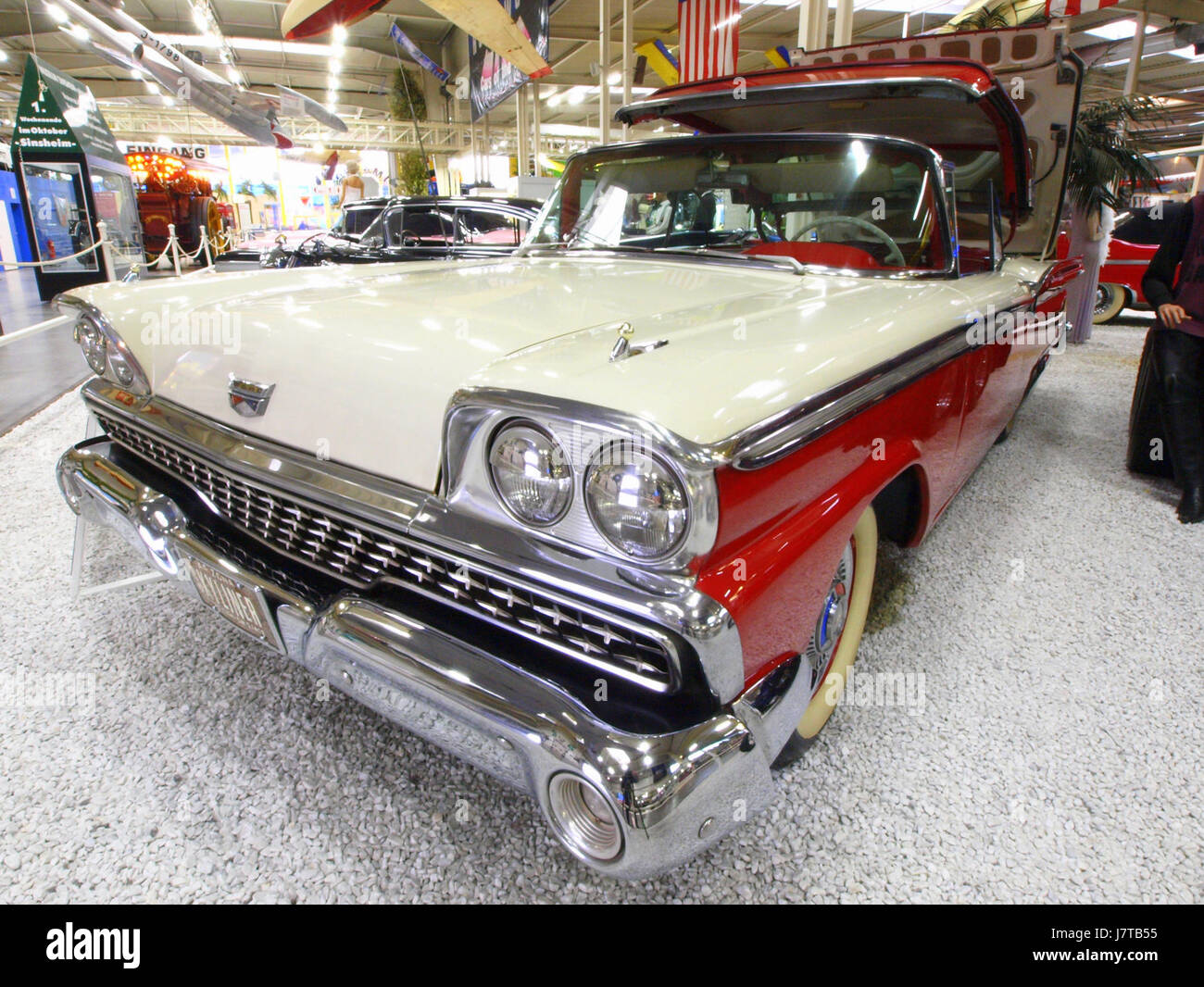 This image features a 1959 Ford Skyliner, a notable American car famous ...