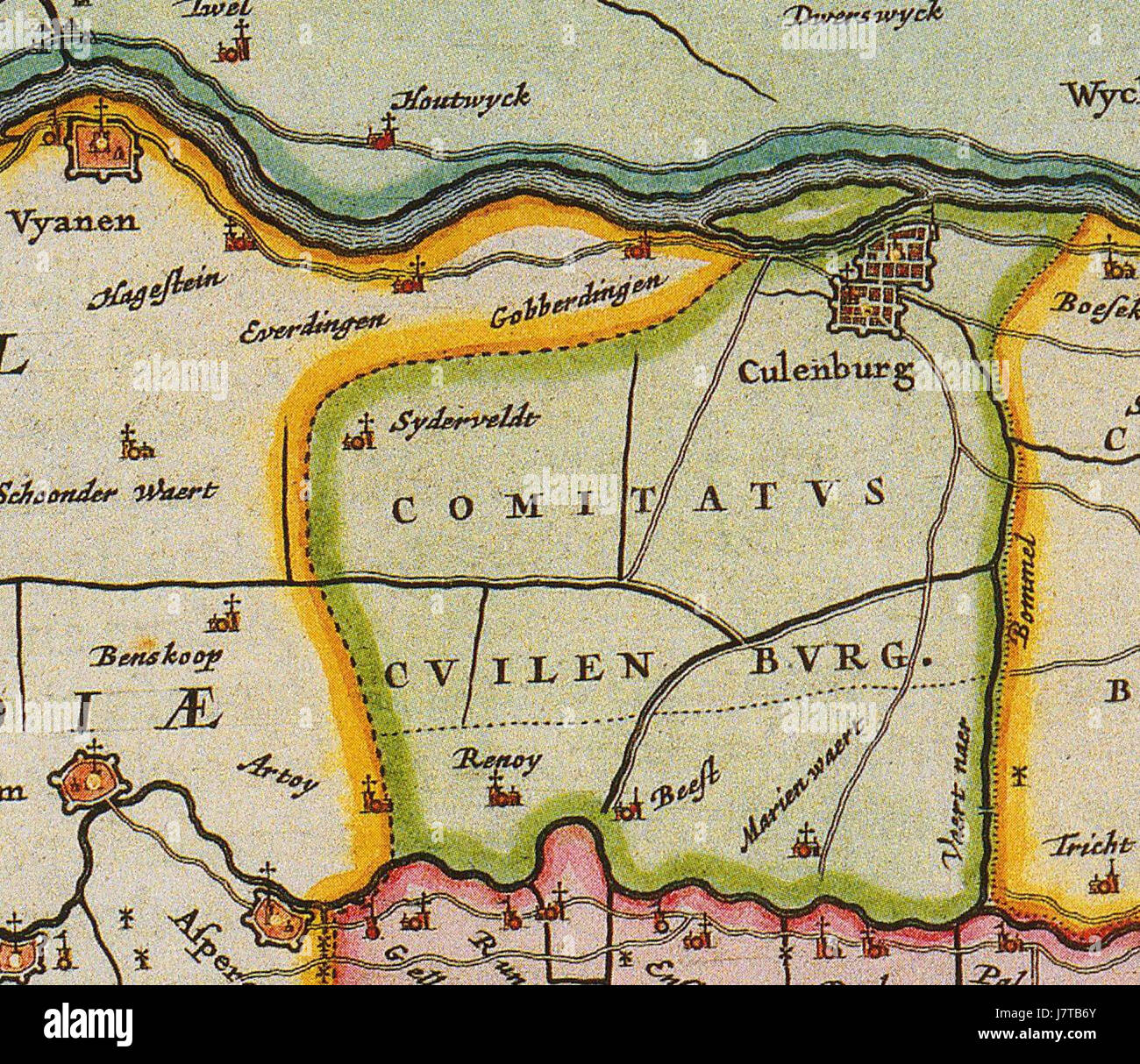 The 'Culenburg Blaeu' map from 1665 is part of the renowned Blaeu atlas ...