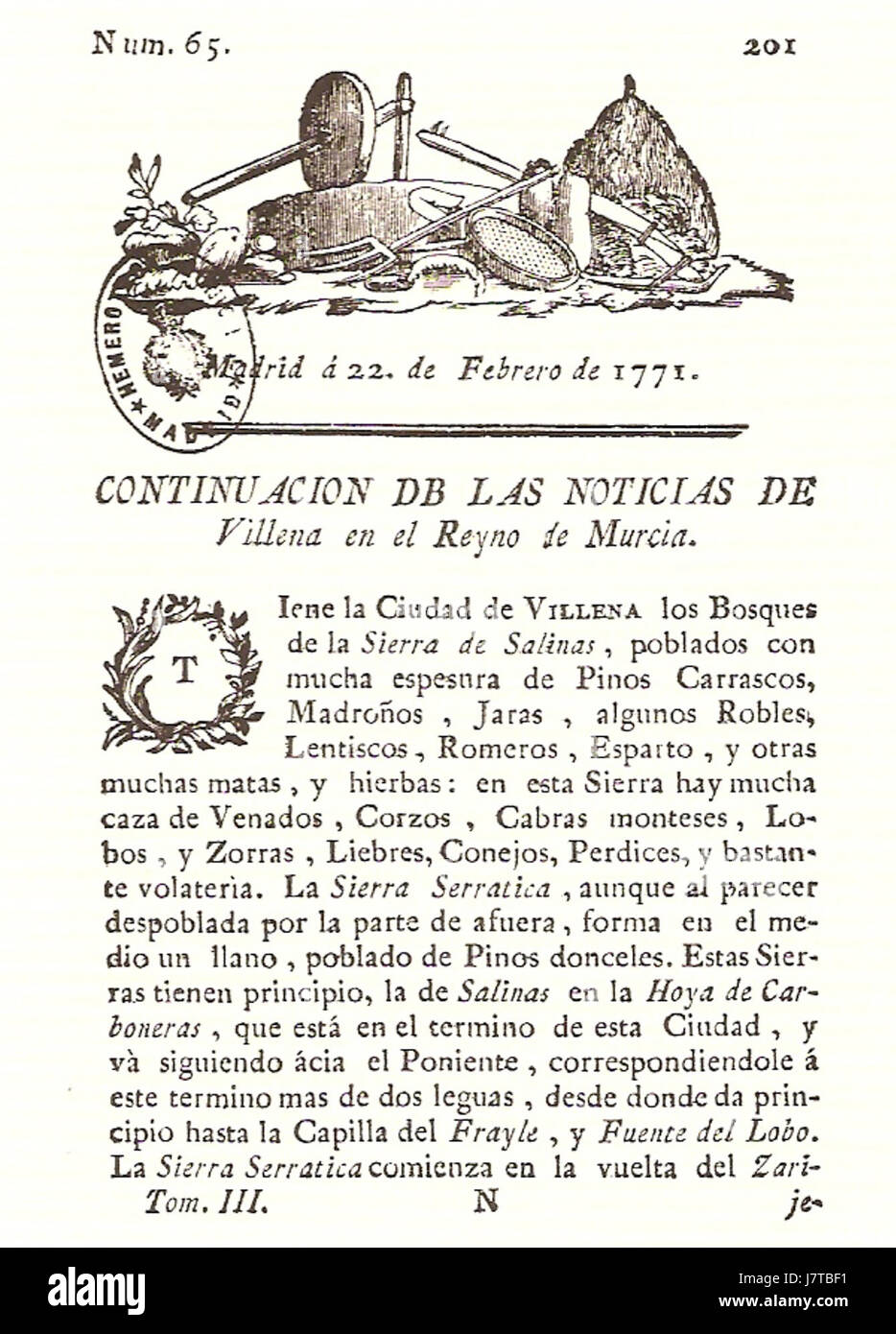 A historical document dated February 22, 1771, from the Correo ...