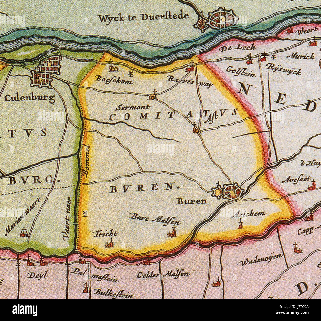 The 1665 map by Blaeu is part of the historical cartographic works by ...