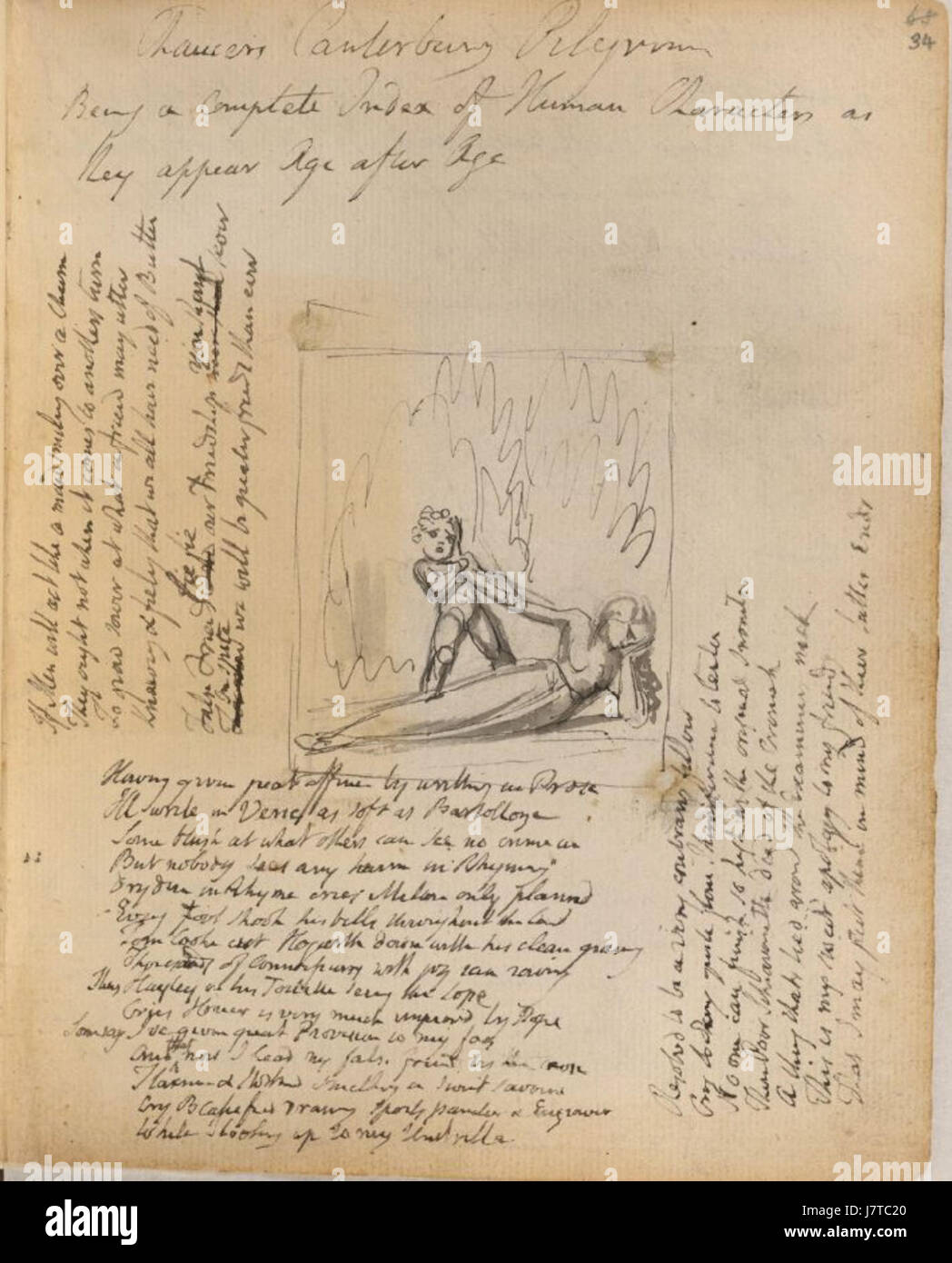 Blake manuscript Notebook page 065 Stock Photo - Alamy