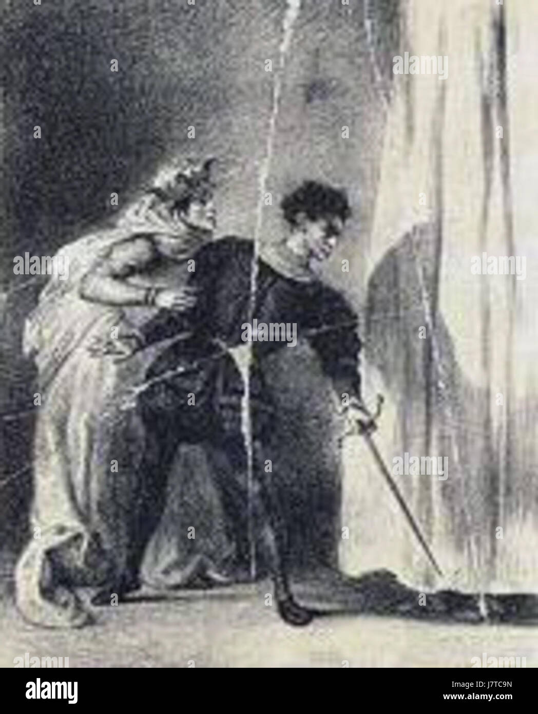 EugÃ¨ne Delacroixâ€™s undated work, *Polonius Murder*, depicts the ...