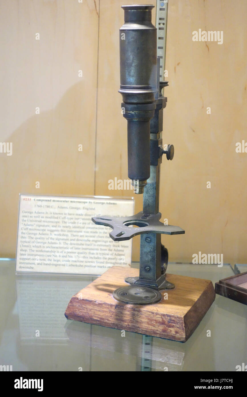 1760 1780 circa, George Adams compound monocular microscope, George ...