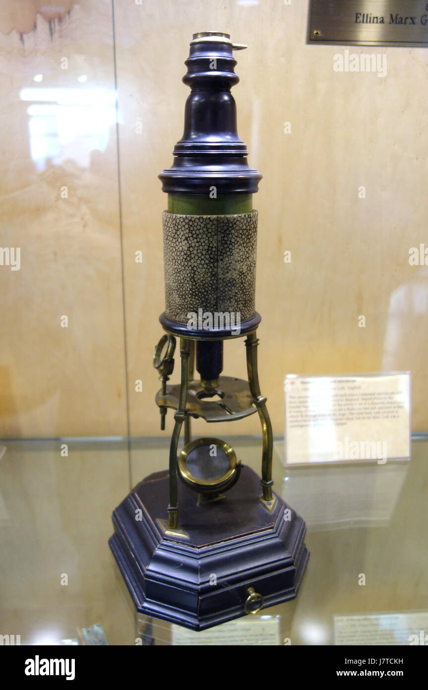 1725 1745, tripod microscope with shagreen, Matthew Loft, England Golub ...