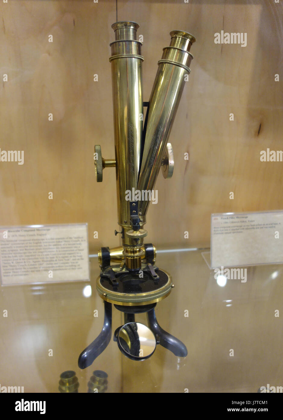 A binocular compound microscope from circa 1870, crafted by Henry ...