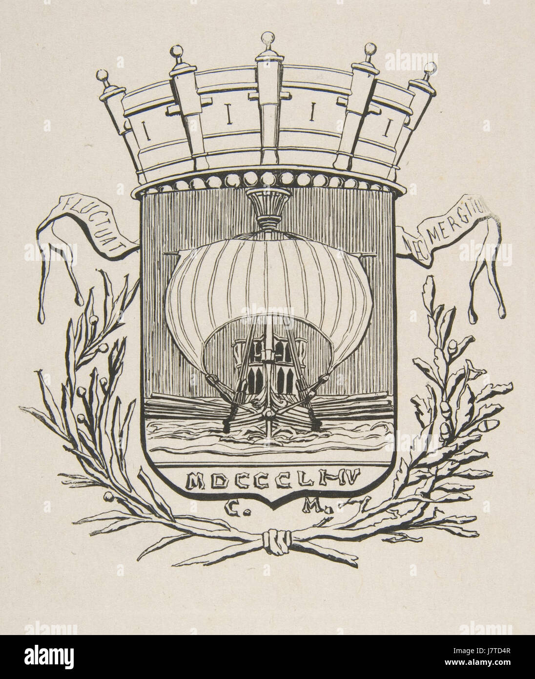 Charles Meryon, Coat of Arms Symbolic of the City of Paris with the ...