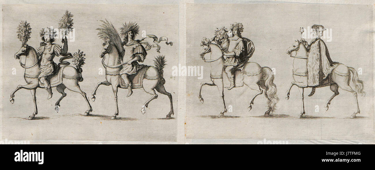 Illustration from Arolsen Klebeband 15, depicting a festive procession ...