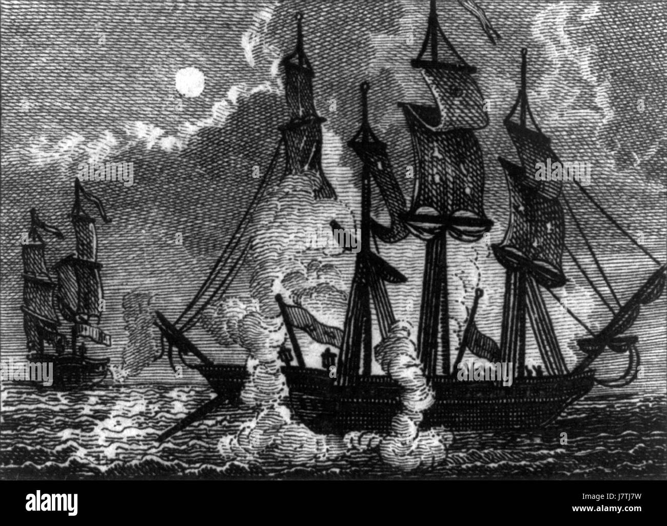 Ship battle american revolution Black and White Stock Photos & Images ...