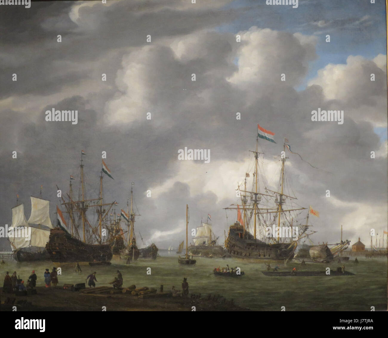 A View of the Amsterdam Harbor by Reinier Zeeman (Reinier Nooms), oil ...